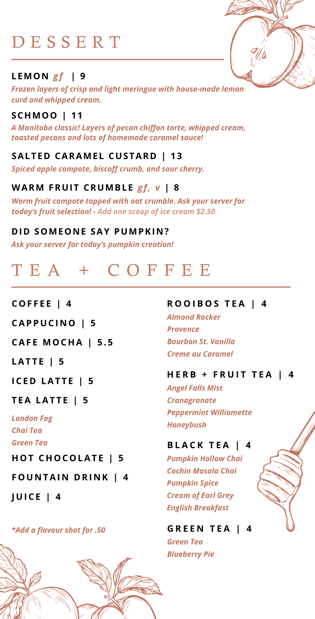 Restaurant Menu– Pineridge Hollow