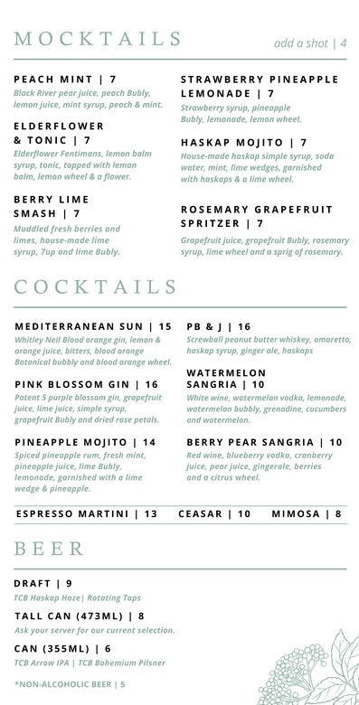 Restaurant Menu– Pineridge Hollow